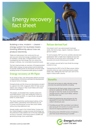Fact sheets | EnergyAustralia
