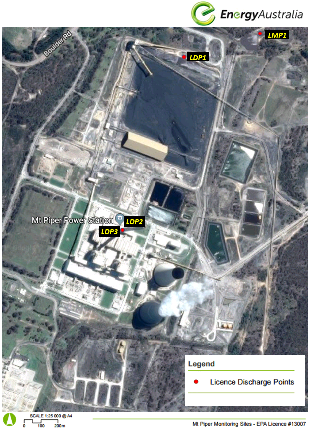 Mount Piper Power Station environment monitoring locations and map ...